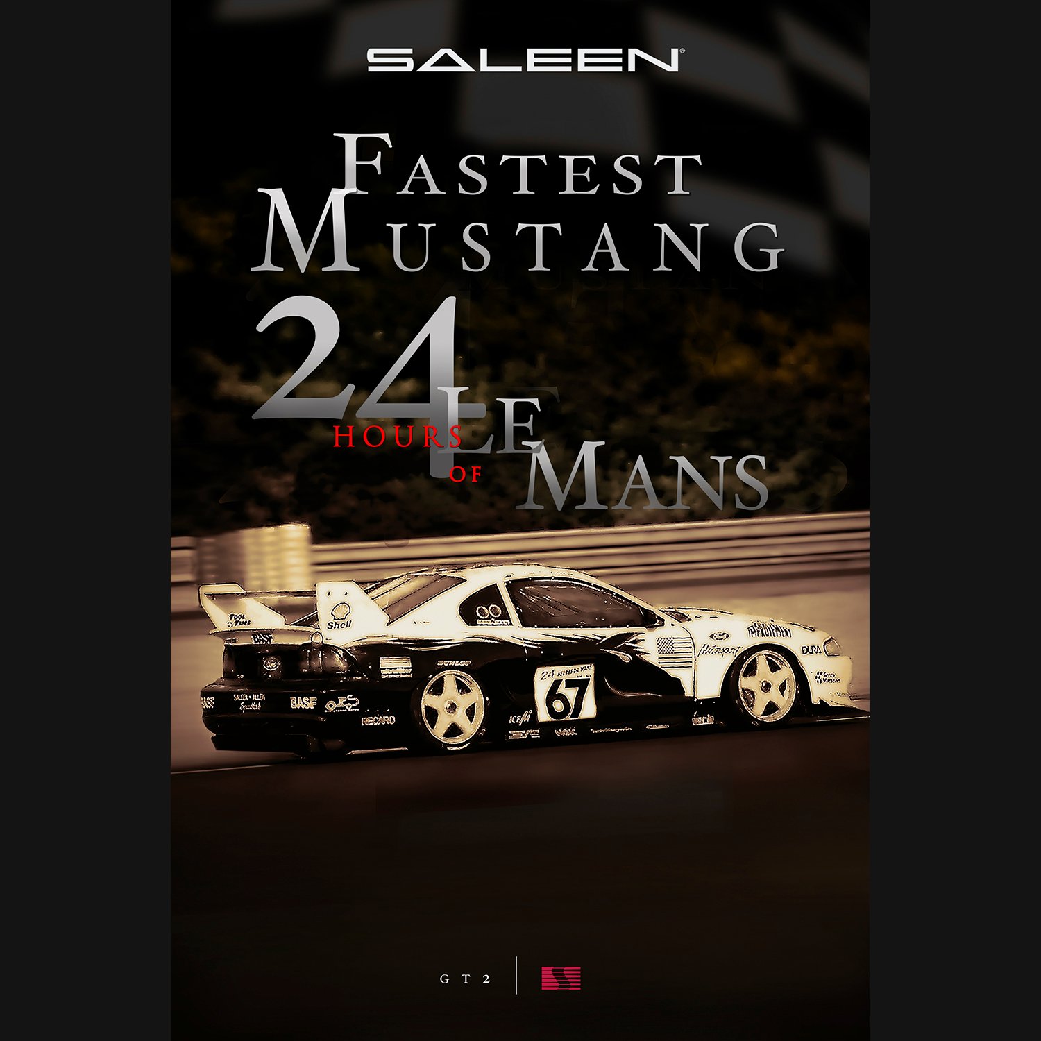 Saleen Mustang Racing At LeMans -Framed Poster - Saleen Automotive